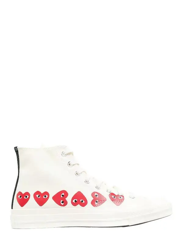 CONVERSE X COMME DES GARONS PLAY Chuck 70 Hi Multi Hearts Sneakers - Neutrals
