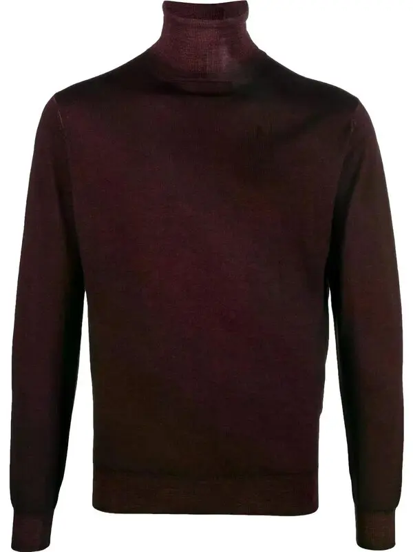 DELL'OGLIO Roll-neck Merino Wool Jumper - Red
