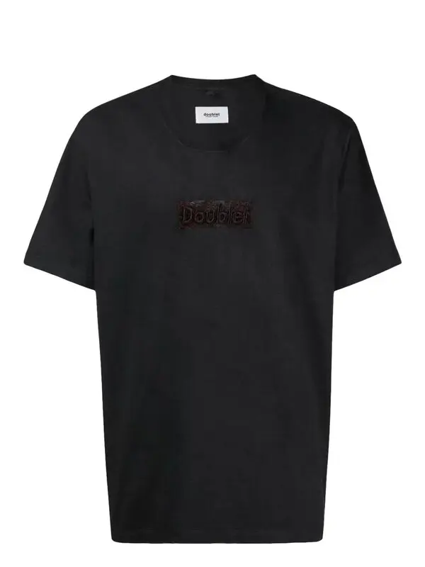 DOUBLET Logo-patch Organic Cotton T-shirt - Grey