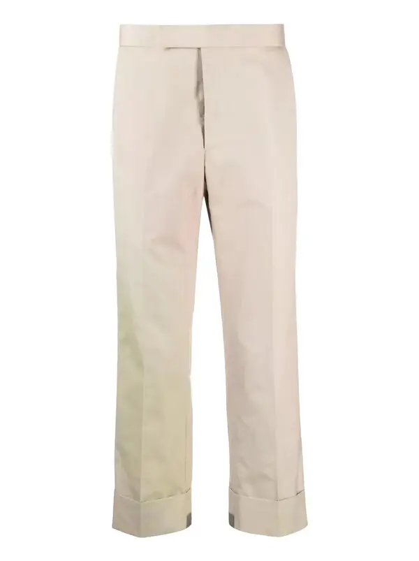 Thom Browne Tailored Cropped Twill Trousers - Neutrals
