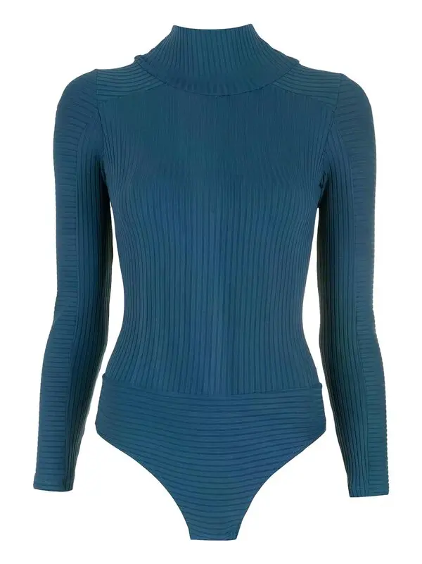 AMIR SLAMA Ribbed Bodysuit - Blue