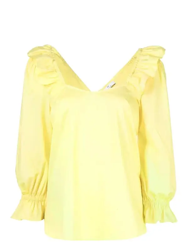 Paul Smith Ruffle-trim Cotton Blouse - Yellow