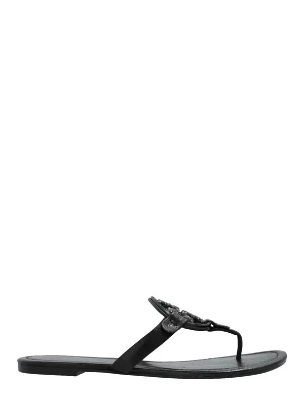 Tory Burch Leather Slides - Black