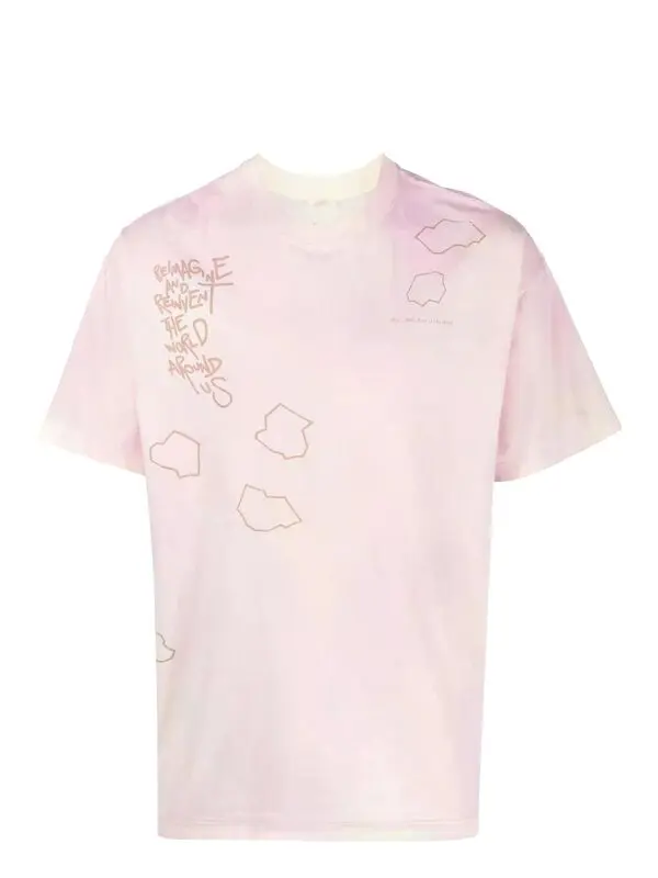 OBJECTS IV LIFE Graphic-print Distressed-effect T-shirt - Pink