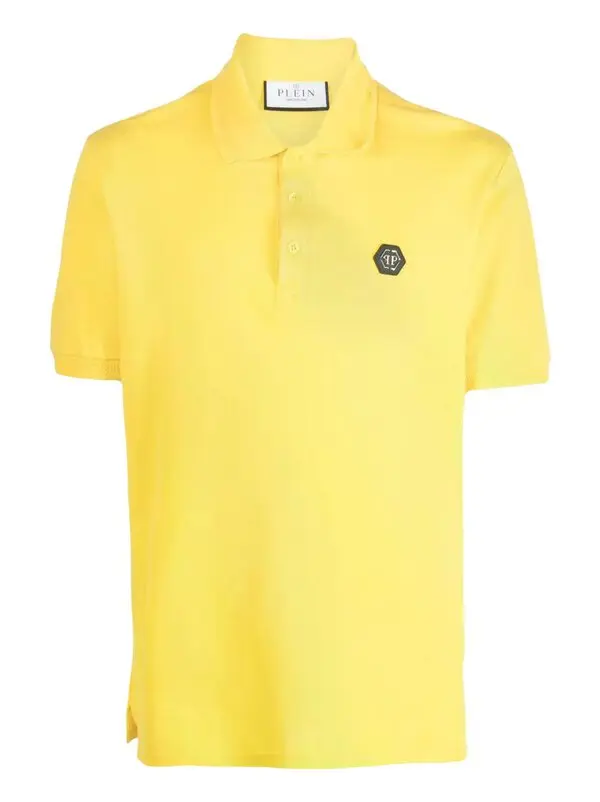 Philipp Plein Logo-print Short-sleeved Polo Shirt - Yellow