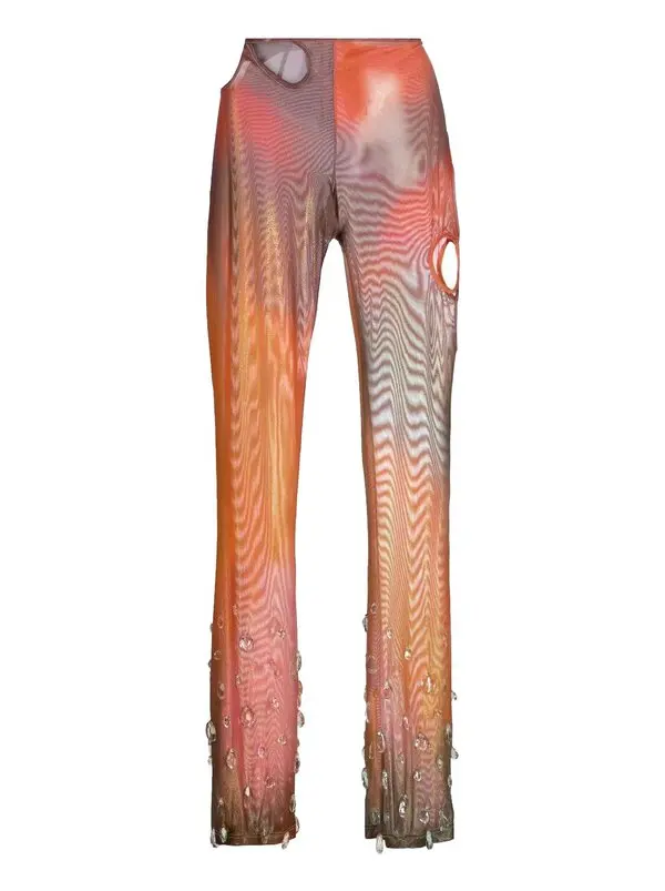Gcds Sita Drops Flared Trousers - Orange