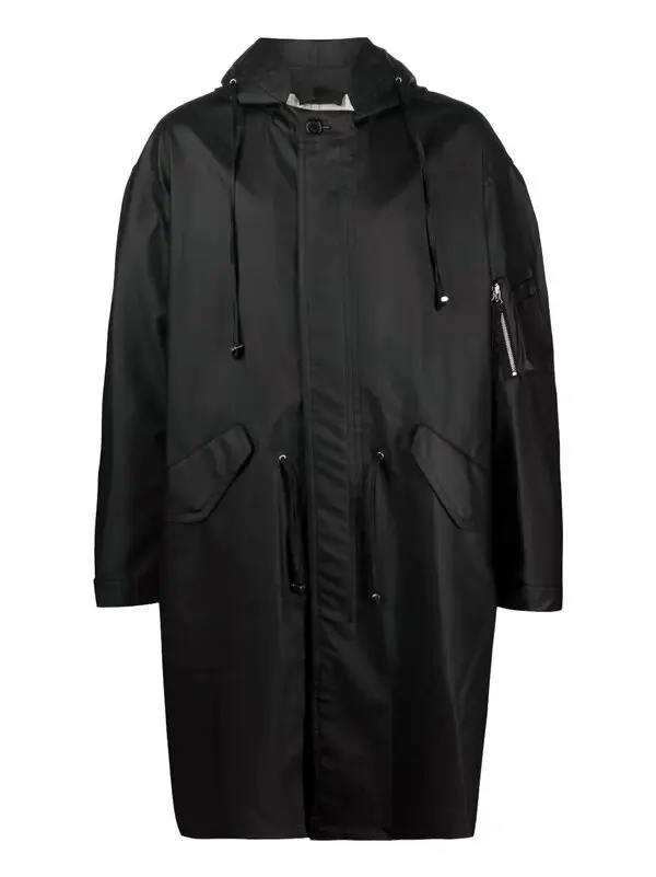 Helmut Lang Logo-print Drawstring Parka - Black
