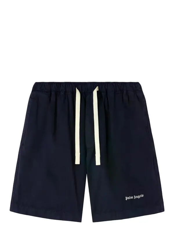Palm Angels Logo-embroidered Bermuda Shorts - Blue