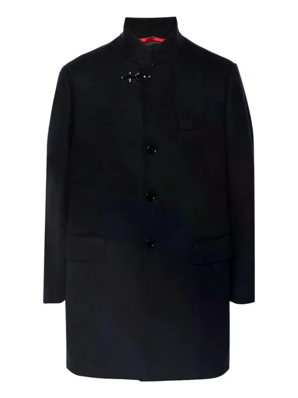 FAY Single-breasted Wool-blend Coat - Blue