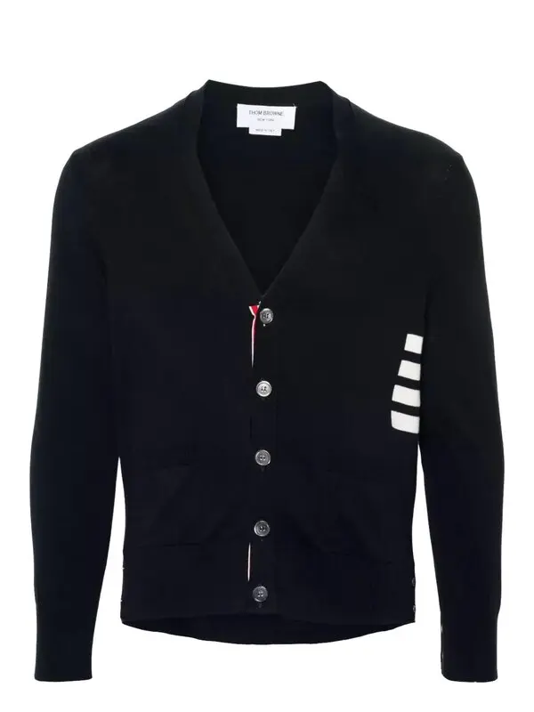 Thom Browne Cotton V-neck Cardigan - Blue