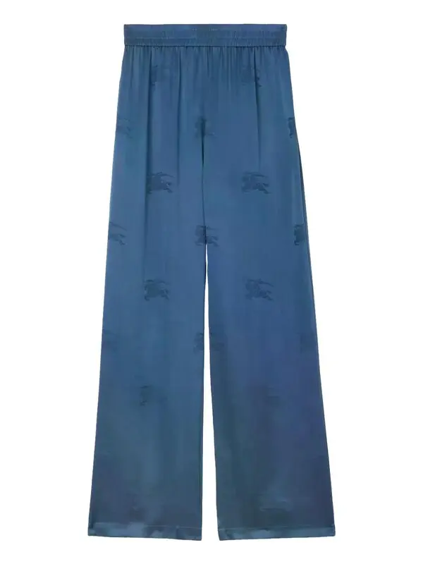 Burberry Logo-jacquard Wide-leg Trousers - Blue