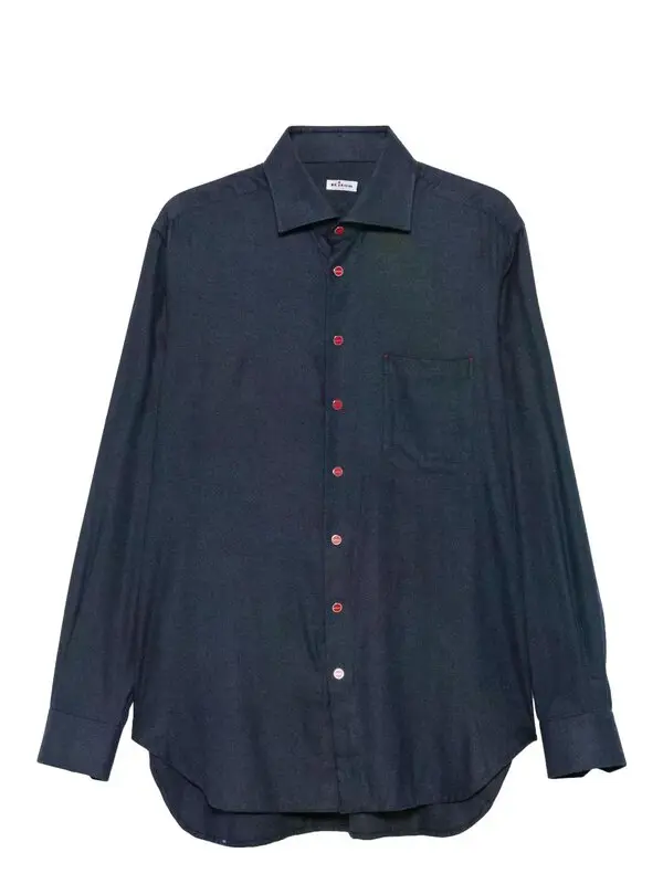 Kiton Flannel Shirt - Blue
