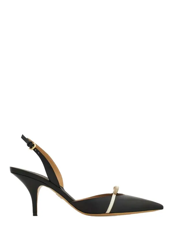 FERRAGAMO Leather Slingback Pumps - Black