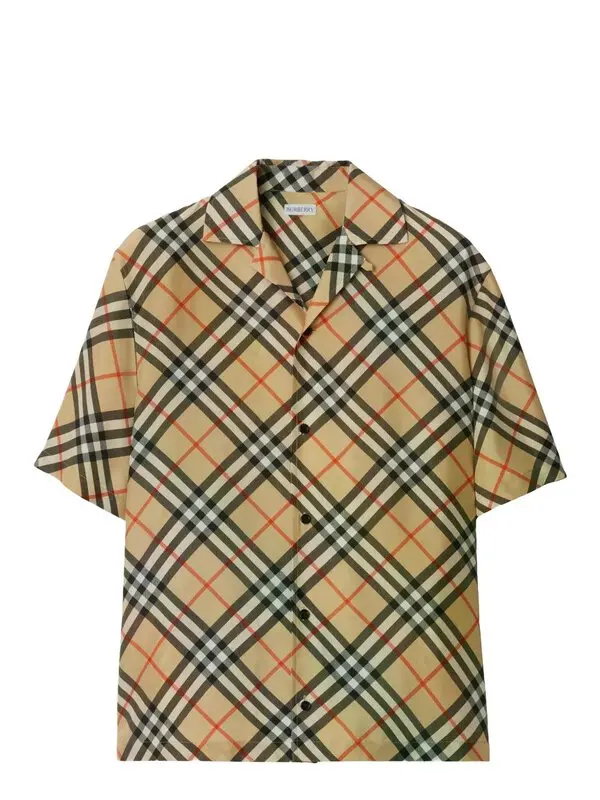 Burberry Nova Check Silk Shirt - Neutrals