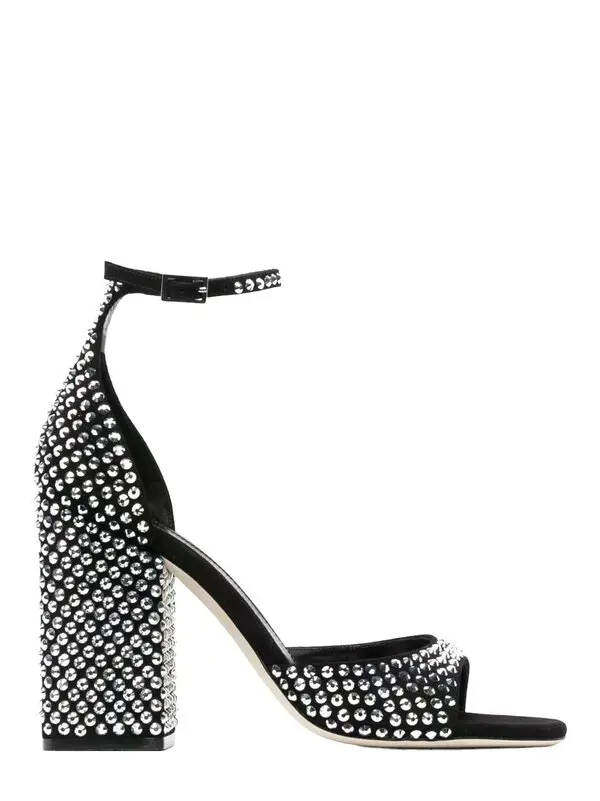 Paris Texas Holly Fiona 100mm Suede Sandals - Black