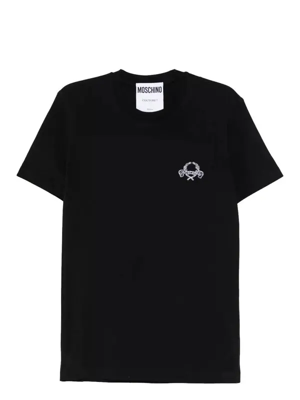 Moschino Logo-embroidered T-shirt - Black