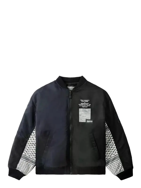 Yohji Yamamoto Contrast-sleeve Bomber Jacket - Black