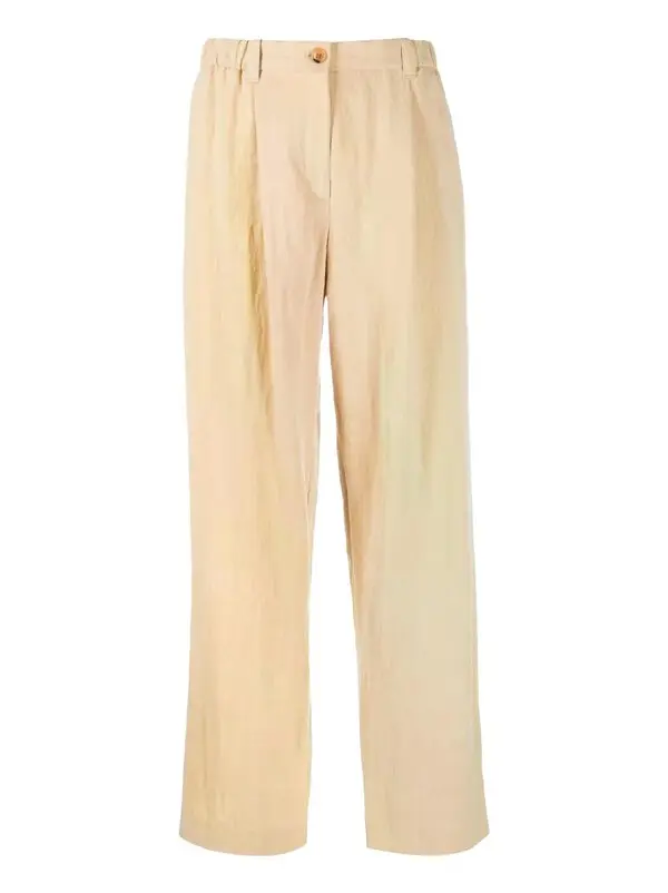 Kenzo Wide-leg Cotton Trousers - Neutrals