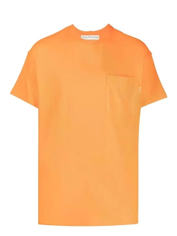 ADVISORY BOARD CRYSTALS Chest-pocket Cotton T-shirt - Orange