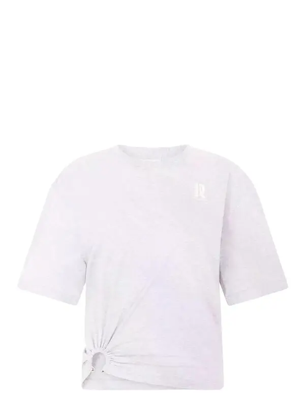 Rabanne Gathered-detail Cotton T-shirt - Grey