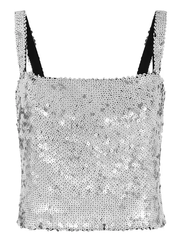 Dolce & Gabbana Sequin-embellished Cropped Top - Silver