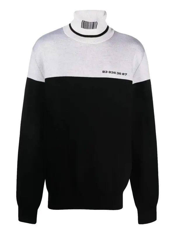 VTMNTS Numbered Roll-neck Jumper - Black