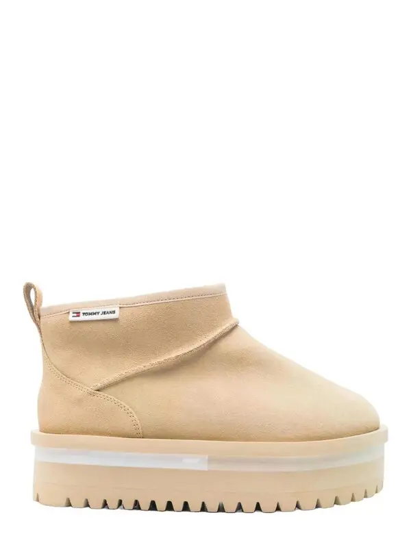 Tommy Hilfiger Suede Flatform Boots - Neutrals