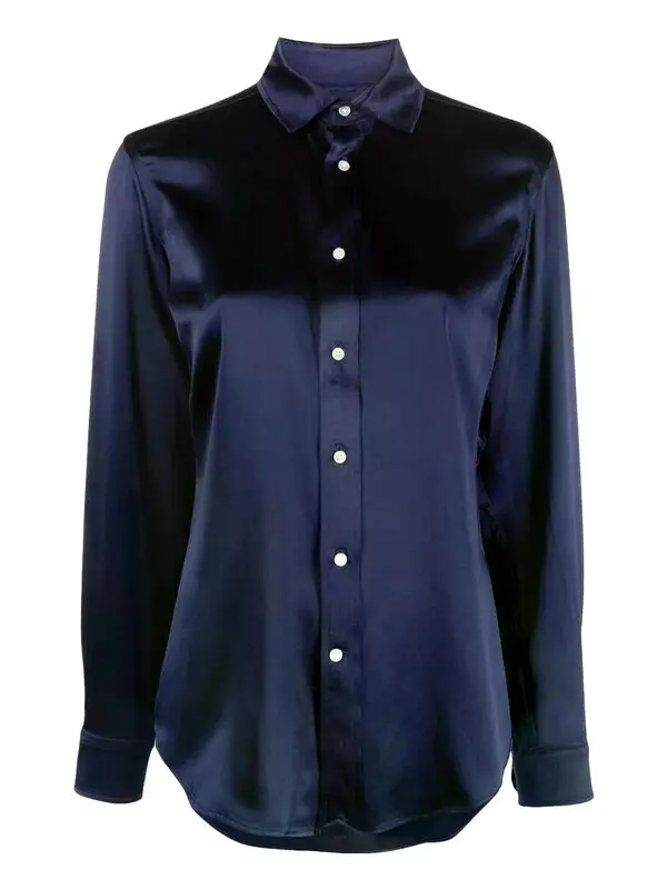 Polo Ralph Lauren Long-sleeved Silk Shirt - Blue