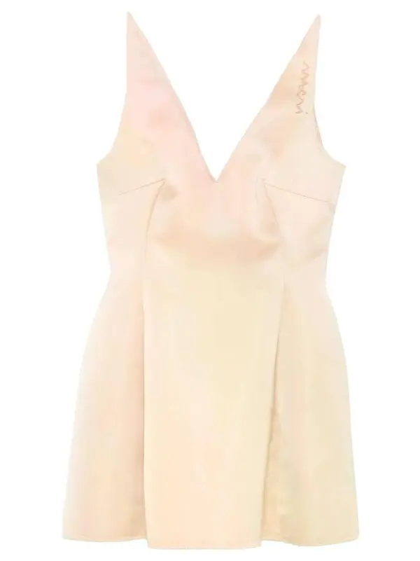 Marni Duchess Satin Mini Dress - Neutrals