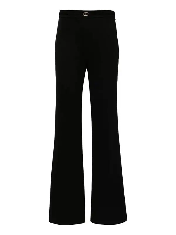 TWINSET Logo-plaque Straight-leg Trousers - Black