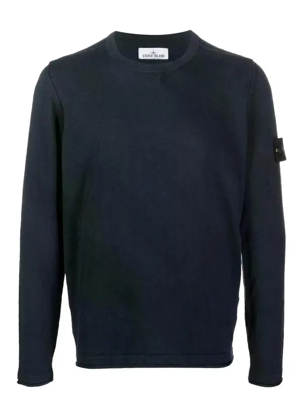 Stone Island Logo-patch Sleeve Jumper - Blue