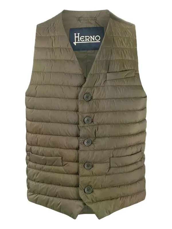 Herno Quilted Gilet - Green