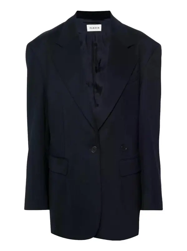 P.a.r.o.s.h Single-breasted Virgin Wool Blazer - Blue