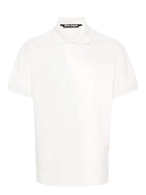 Palm Angels Embroidered-logo Polo Shirt - Neutrals