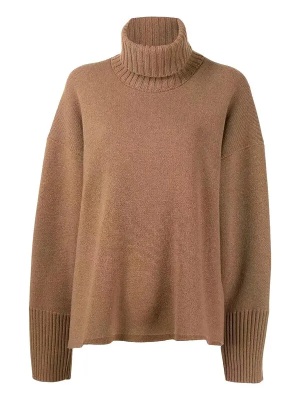 Proenza Schouler Roll-neck Drop-shoulder Jumper - Brown
