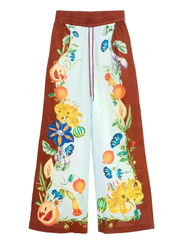 ALEMAIS Dahlia Printed Trousers - Brown