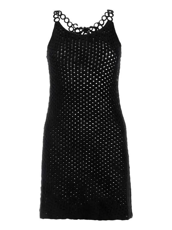 Chloé Crochet Knit Mini Dress - Black