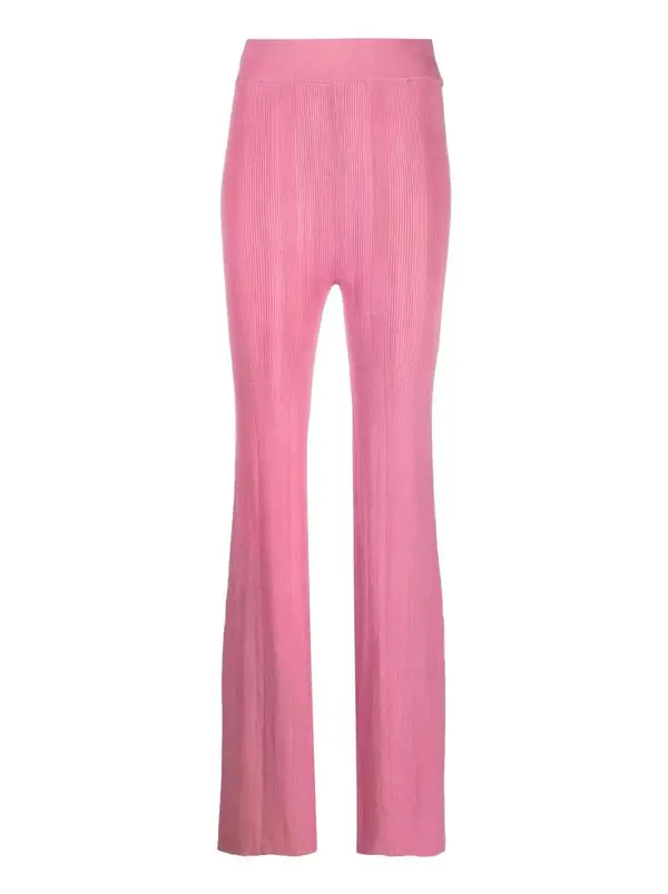 Remain Birger Christensen Ribbed Knit Flared Trousers - Pink