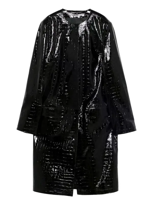 TOTEME Crocodile-embossed Coat - Black