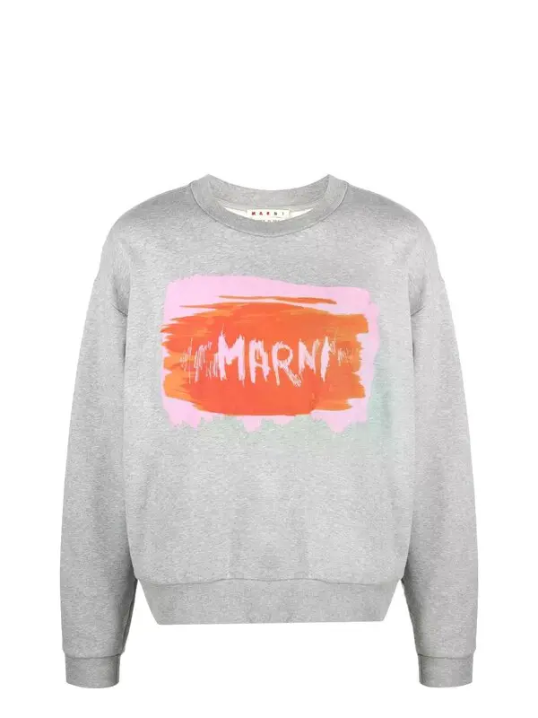 Marni Logo-print Cotton Sweatshirt - Grey