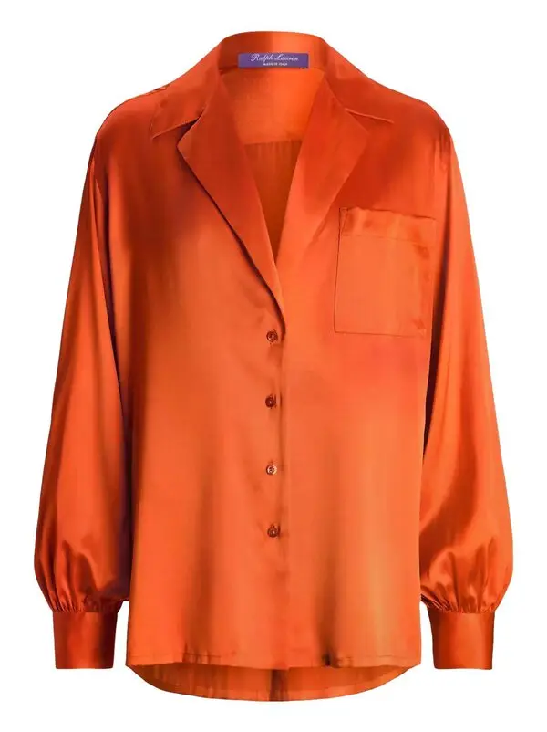 Ralph Lauren Stretch-silk Long-sleeve Shirt - Orange