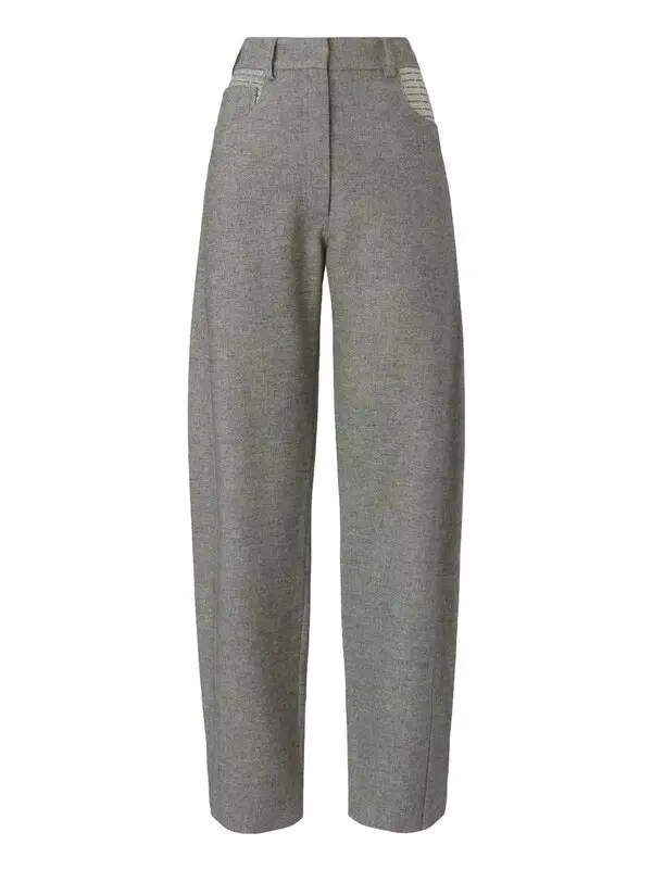 GENNY Mélange-effect Trousers - Grey
