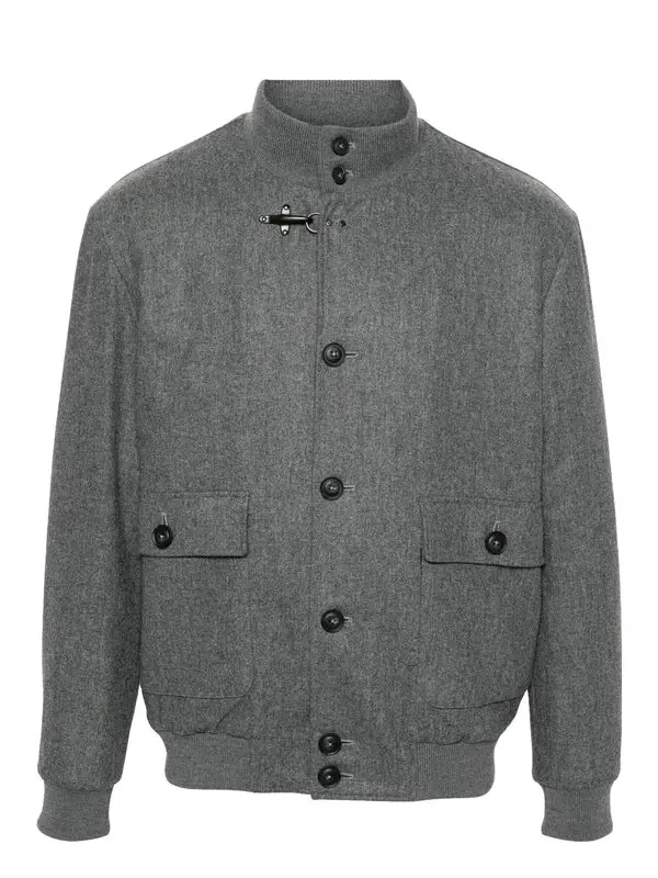 FAY Wool Bomber Jacket - Grey