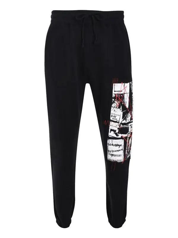 LES BENJAMINS Graphic-print Track Pants - Black