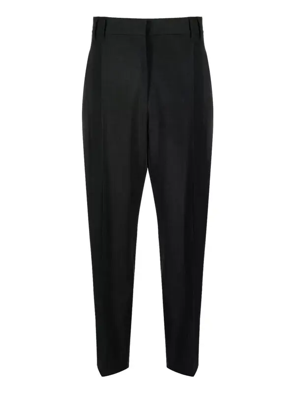 Brunello Cucinelli Cropped Wool-blend Trousers - Black