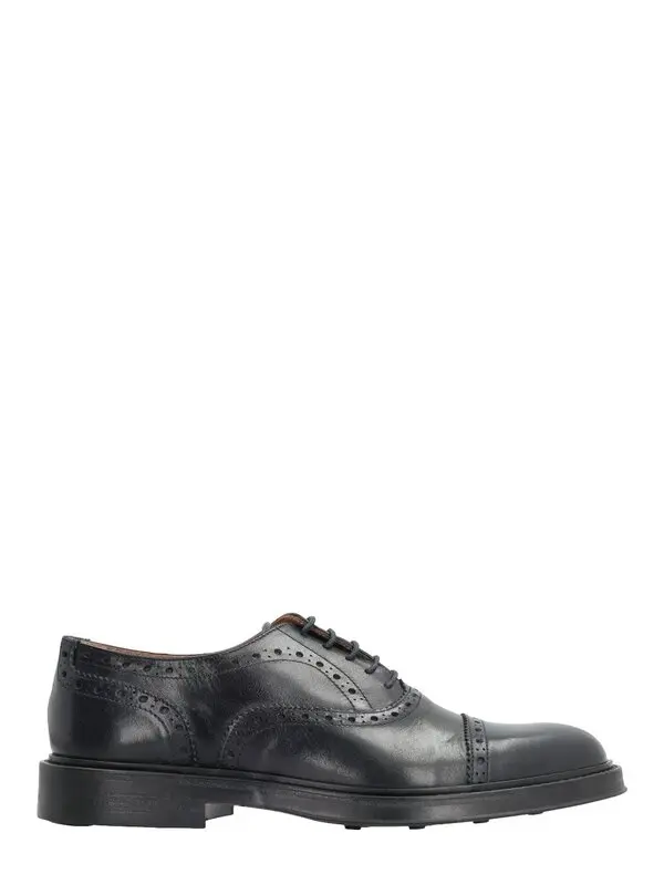 Bruno Magli Leather Derby Shoes - Blue