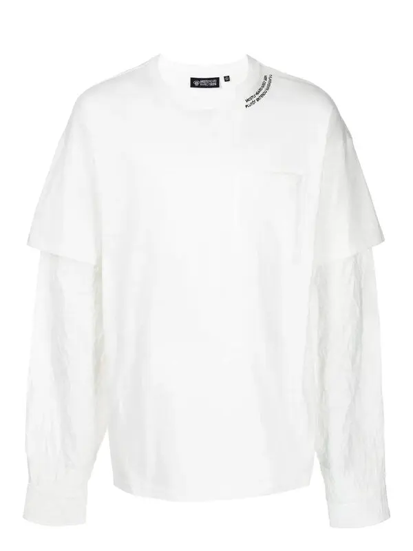 MOSTLY HEARD RARELY SEEN Crinkle Woven Long-sleeve T-shirt - White