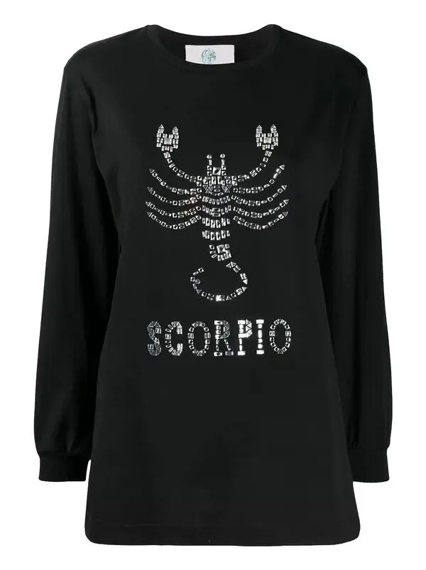 Alberta Ferretti Leo Crystal-embellished Jumper - Black