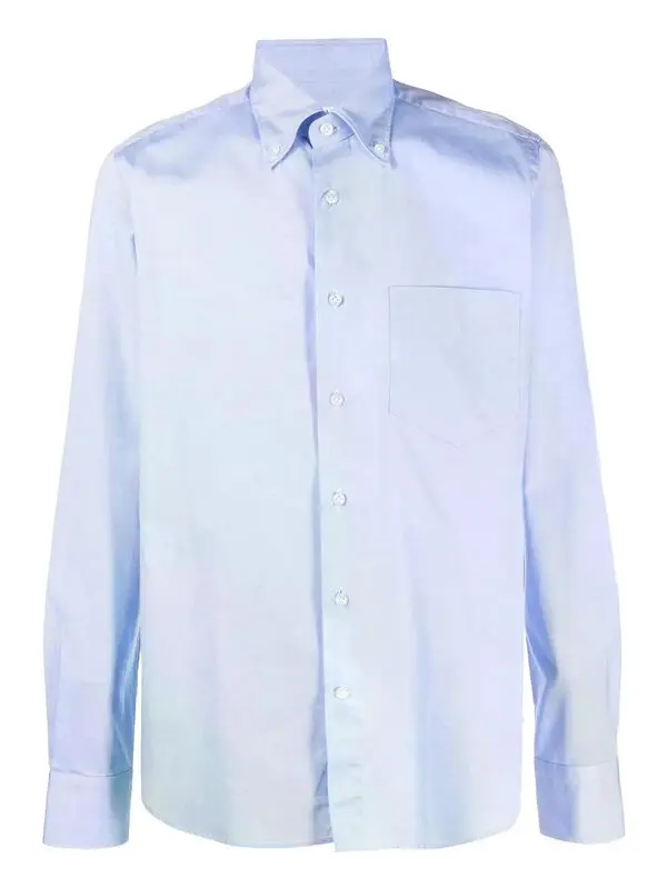 ORIAN Long Sleeve Cotton Shirt - Blue