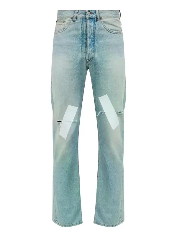 MAISON MARGIELA Distressed Straight Jeans - Blue